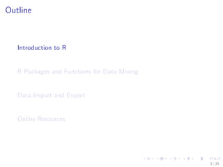 Introduction to Data Mining with R and Data Import/Export in R | PDF