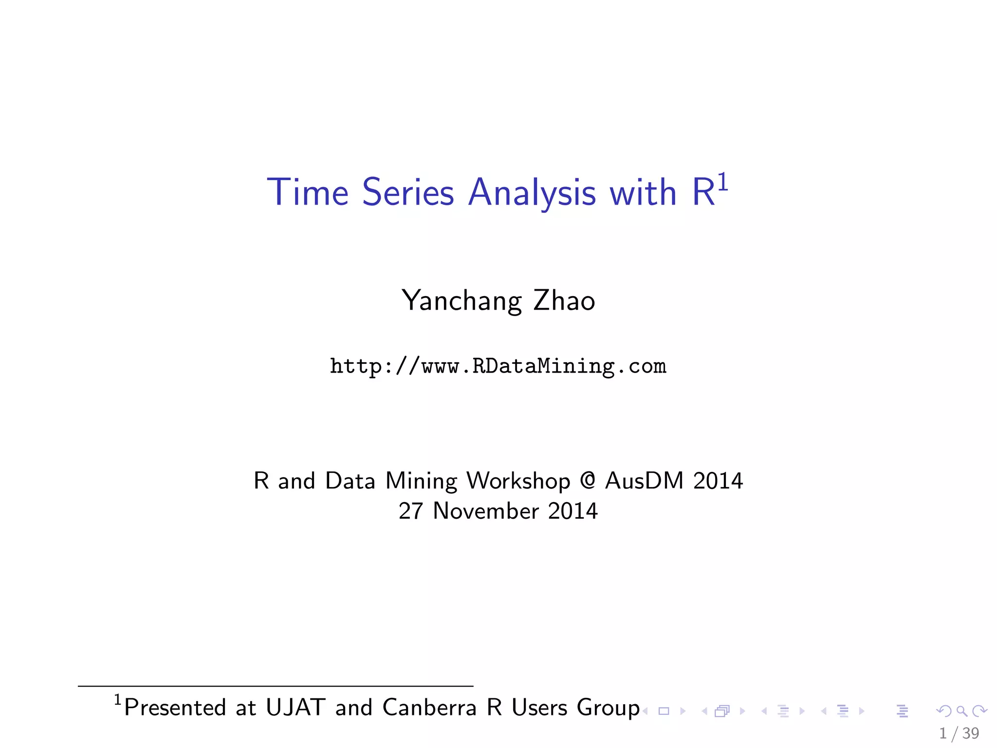 R Data Mining Time Series Analysis With R Pdf
