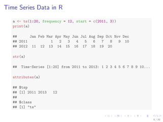 R data mining-Time Series Analysis with R | PDF