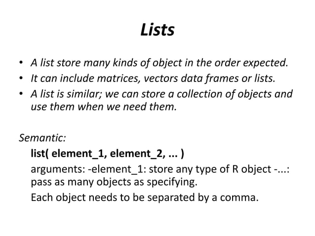 R Data Types Ppt