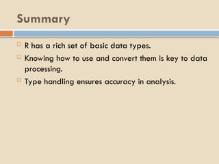 R Data Types: A Beginner’s Guide to Data in R | PPTX