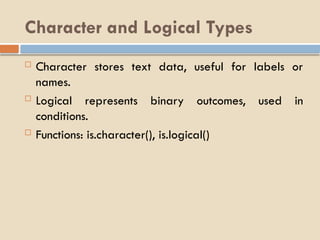 R Data Types: A Beginner’s Guide to Data in R | PPTX