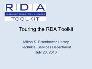 Rda Toolkit Final | PPT