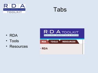 Rda Toolkit Final | PPT