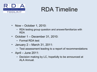 Rda Toolkit Final | PPT