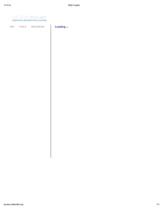 Rda toolkit | PDF