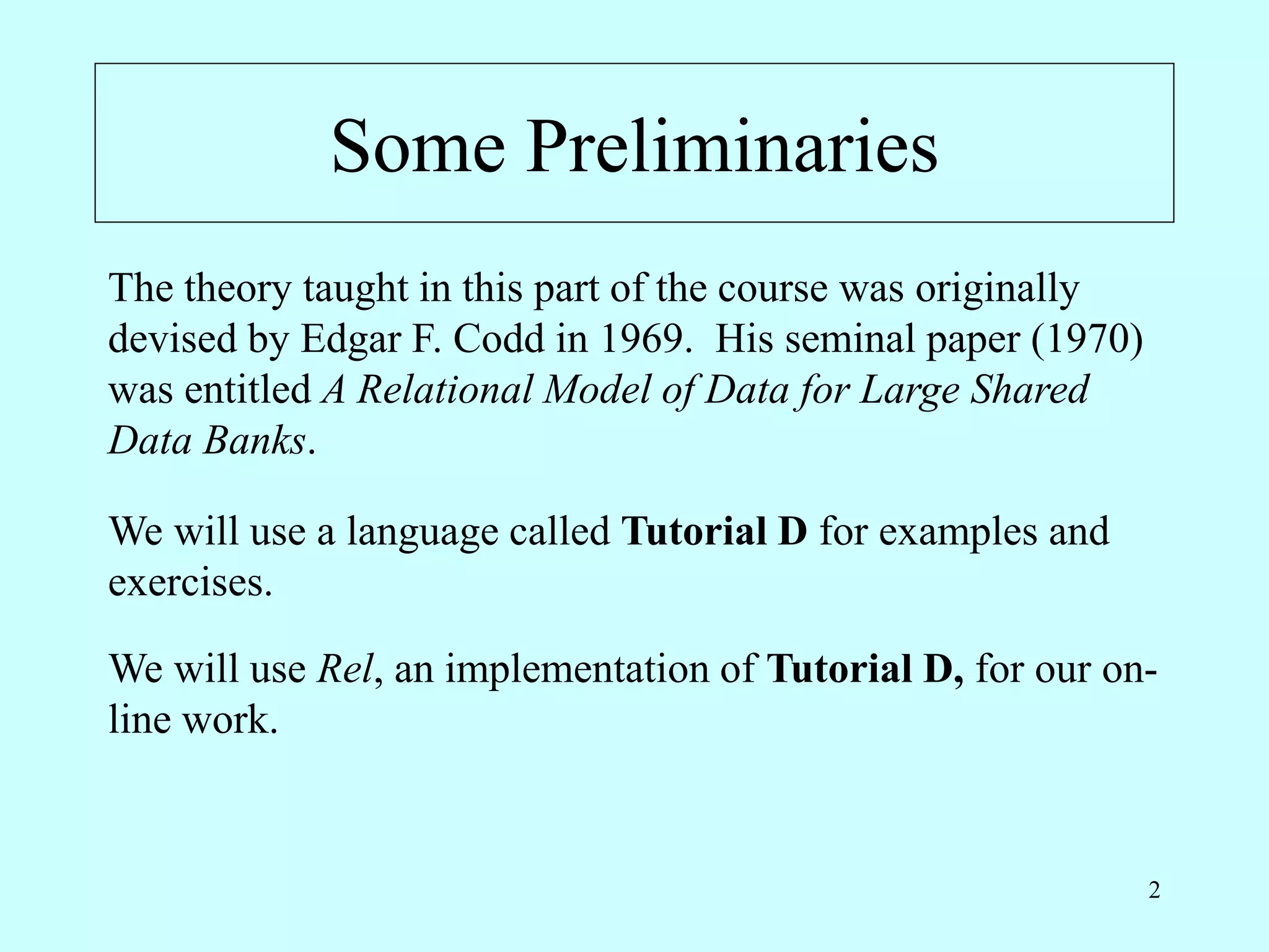Rdb Fundamentals 1 Introppt Databases Computer Software And Applications