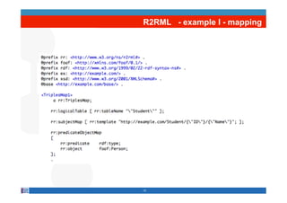 RDB2RDF, an overview of R2RML and Direct Mapping | PDF