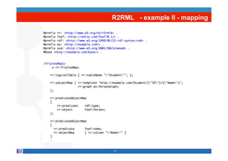 RDB2RDF, an overview of R2RML and Direct Mapping | PDF
