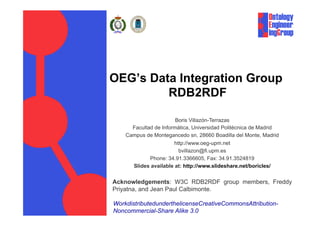 RDB2RDF, an overview of R2RML and Direct Mapping | PDF