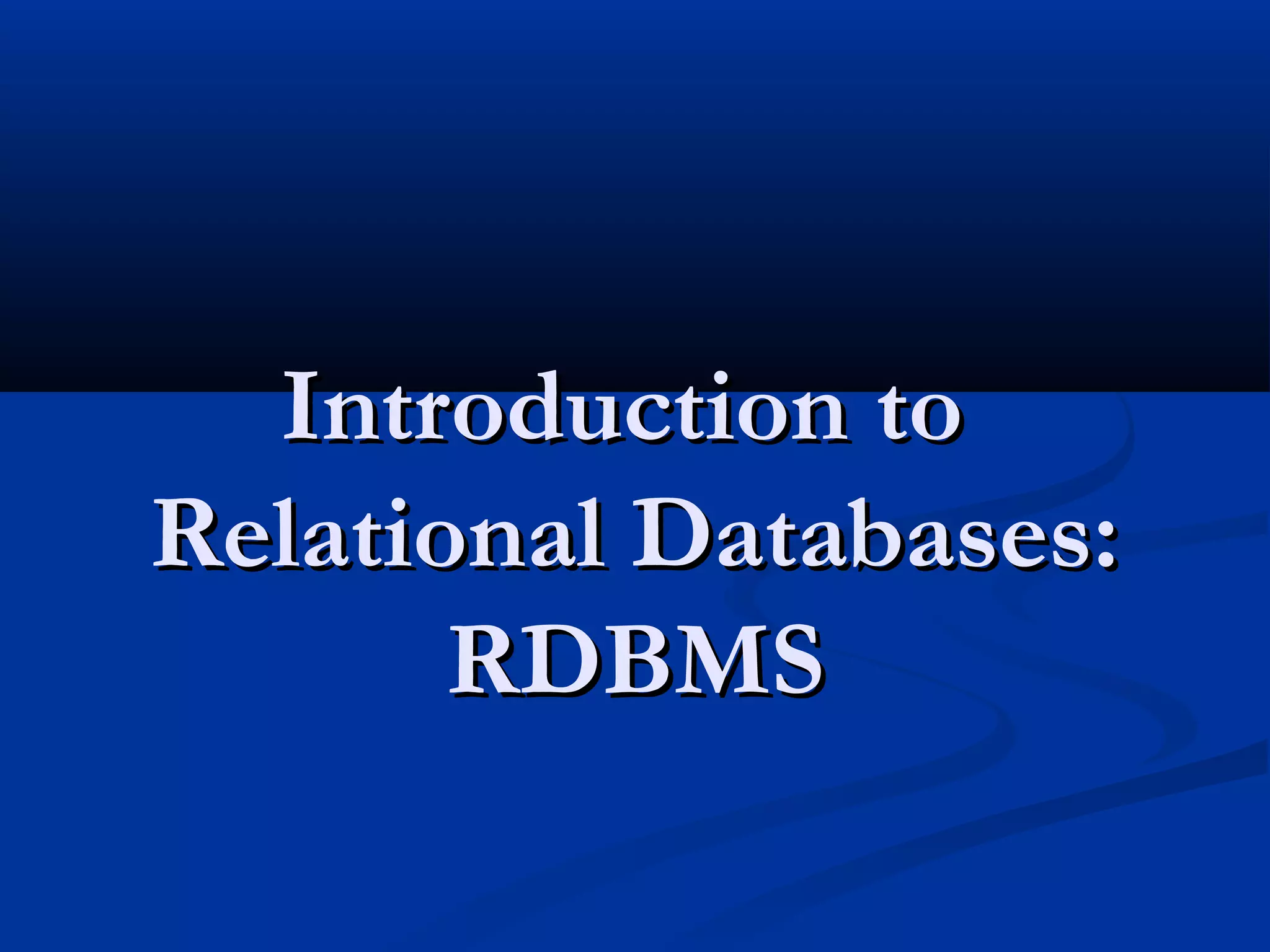Good Ppt For Rdbms Starter Ppt 