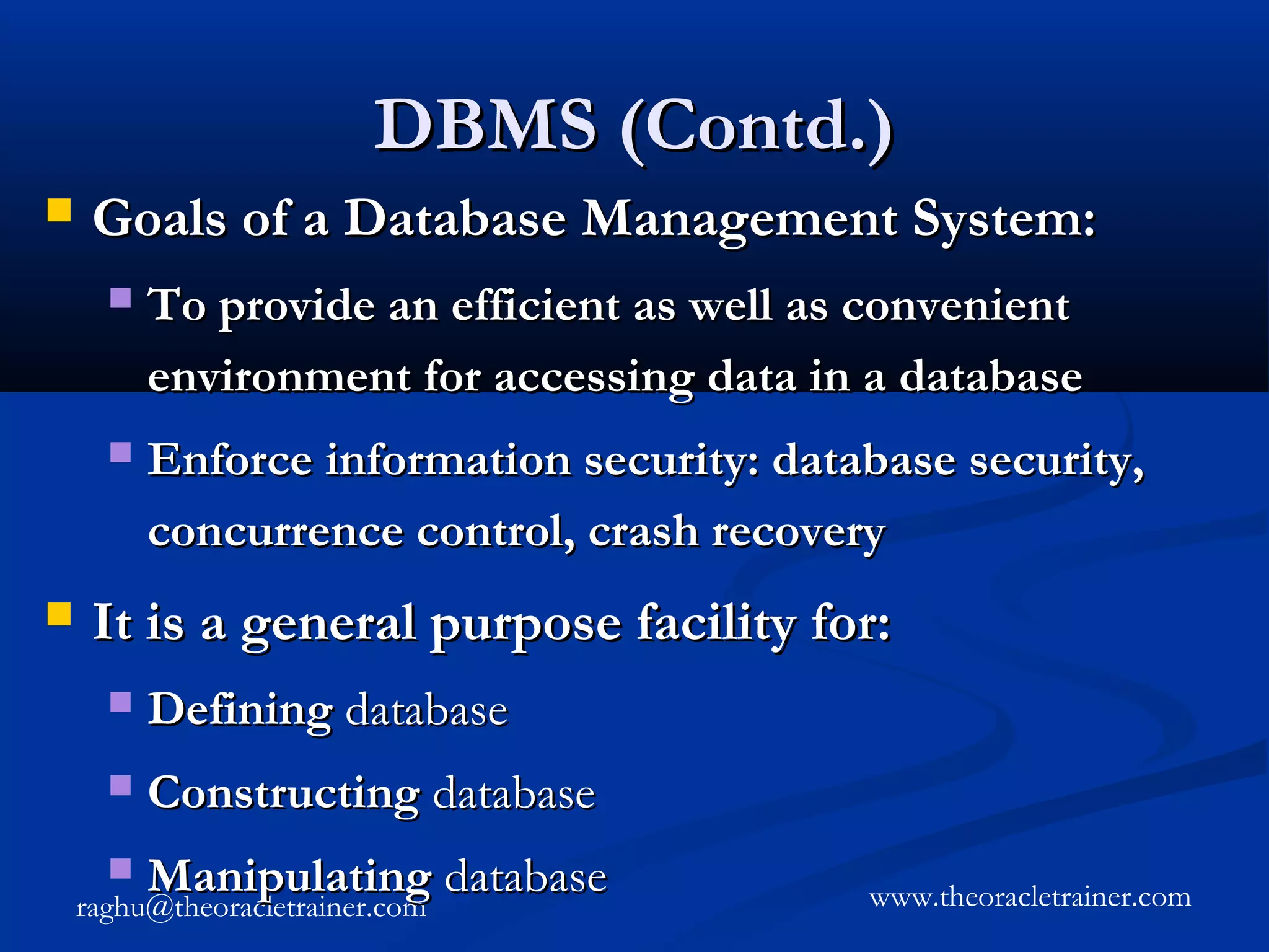 Good PPT for RDBMS starter | PPT | Databases | Computer Software and Applications