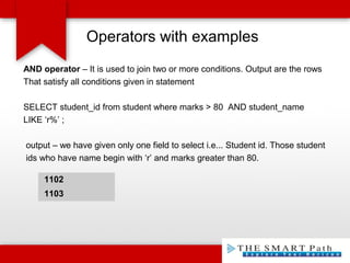 The Smartpath Information Systems | BASIC RDBMS CONCEPTS | PPT