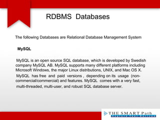 The Smartpath Information Systems | BASIC RDBMS CONCEPTS | PPT