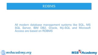 RDBMS in SQL | PPT
