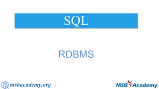 RDBMS in SQL | PPT