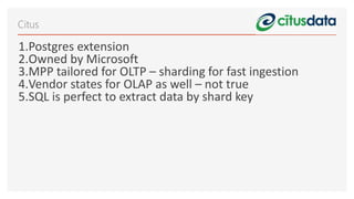 Relational databases for BigData | PPT