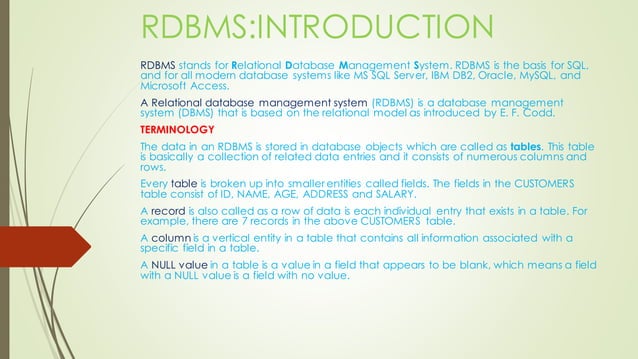 RDBMS | PPT