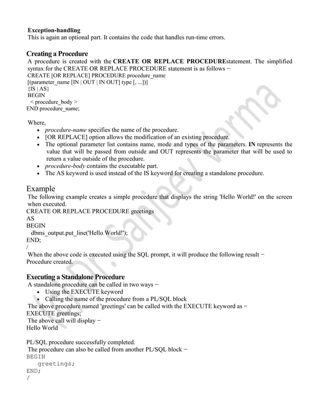 rdbms.pdf plsql database system notes for students to study | PDF ...