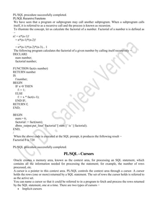 rdbms.pdf plsql database system notes for students to study | PDF ...