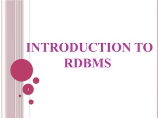 Relational database management system(rdbms) | PPT