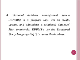 Relational database management system(rdbms) | PPT
