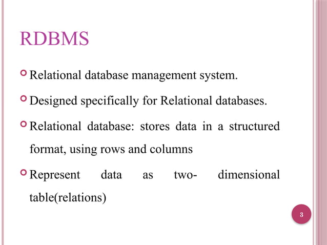Relational database management system(rdbms) | PPT