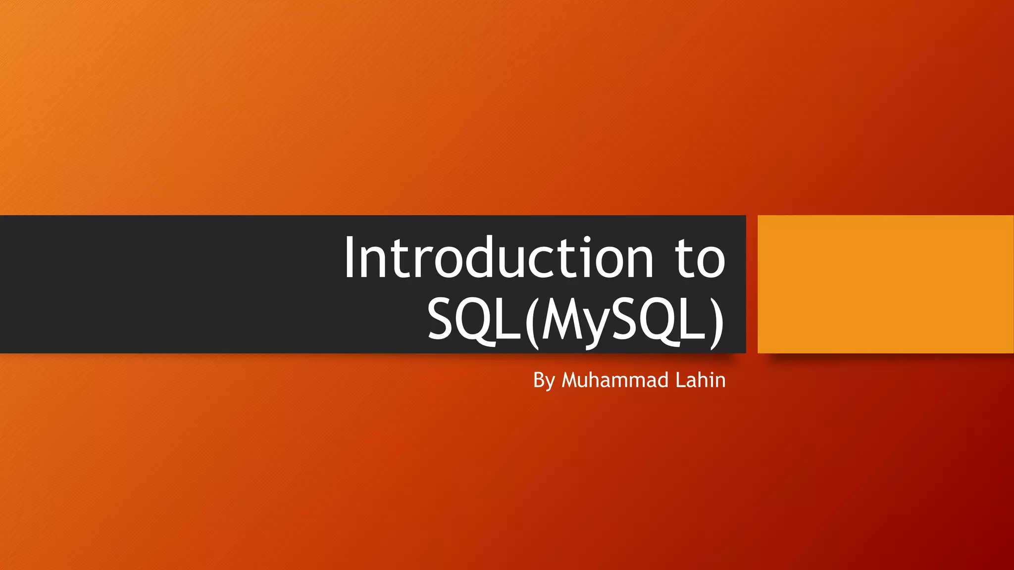 Introduction to SQL | PPTX