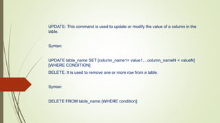 Relational Database Management System part II | PPTX