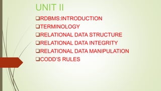 Relational Database Management System part II | PPTX