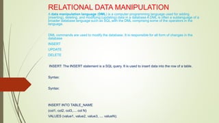 Relational Database Management System part II | PPTX