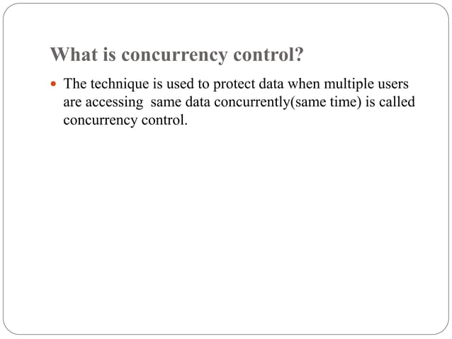 Concurrency Control Ppt
