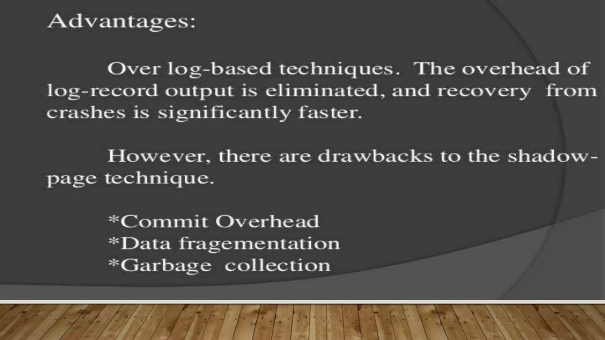 shadow paging in RDBMS | PPTX | Databases | Computer Software and Applications