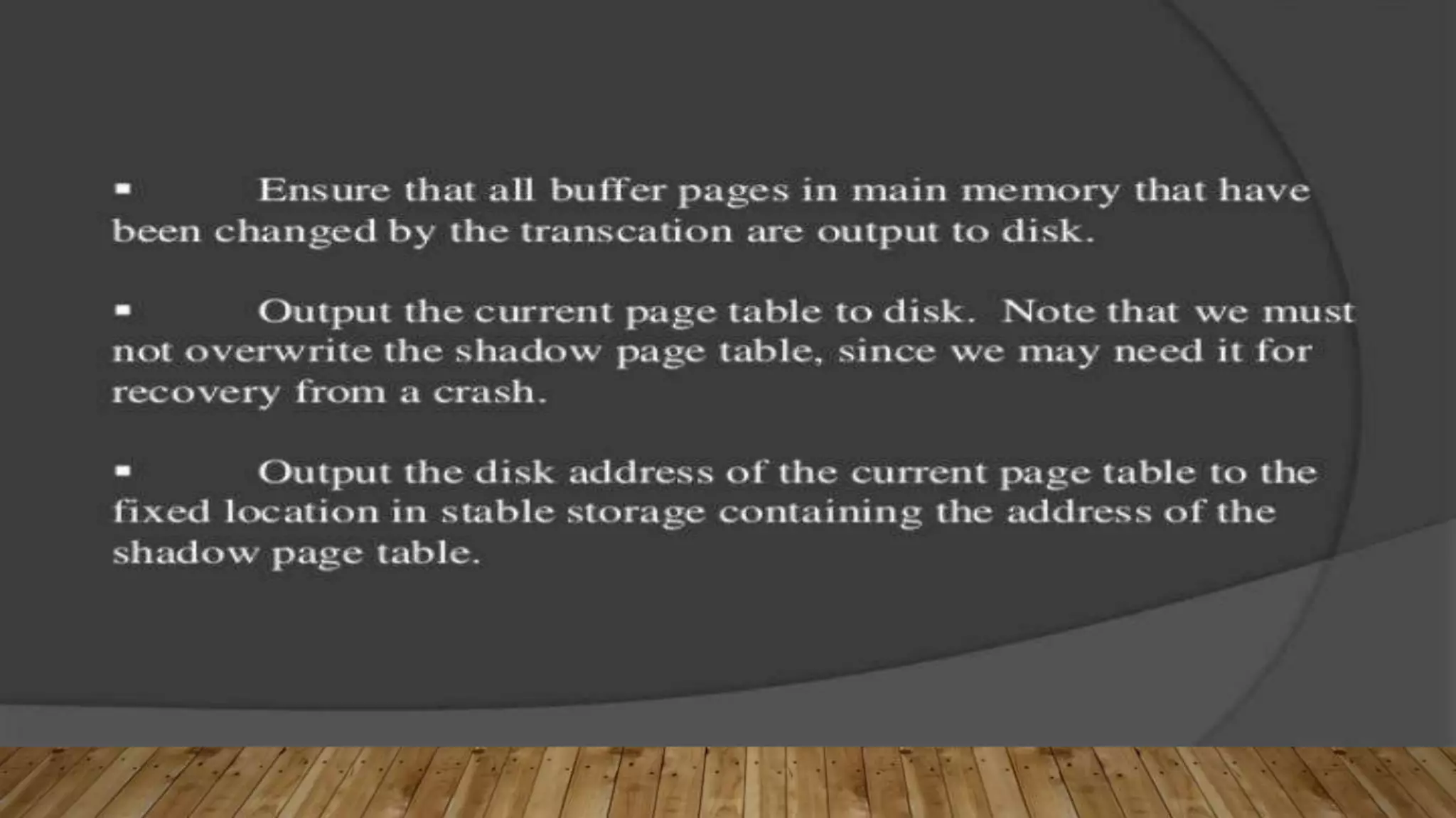 shadow paging in RDBMS | PPTX