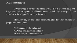 shadow paging in RDBMS | PPTX