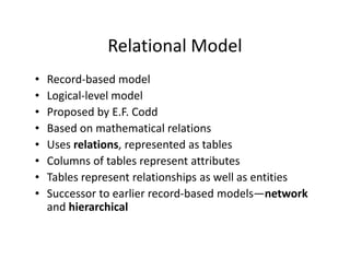 RDBMS Arch & Models | PPT