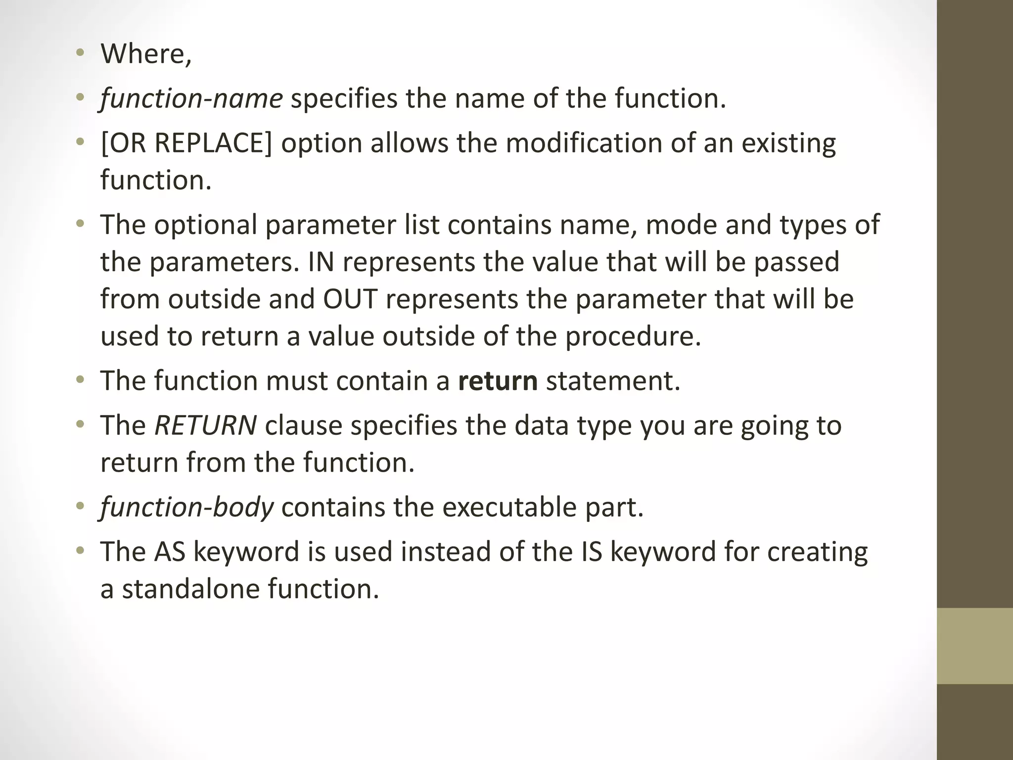 Rdbms chapter 1 function | PPT
