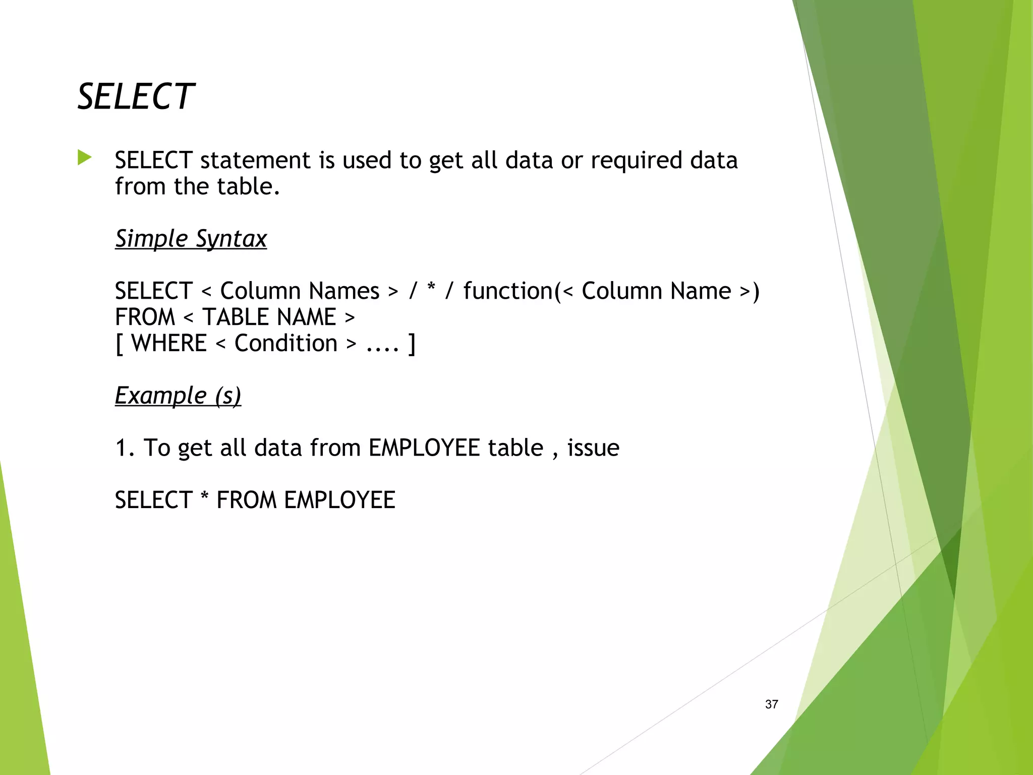 RDBMS concepts | PPT