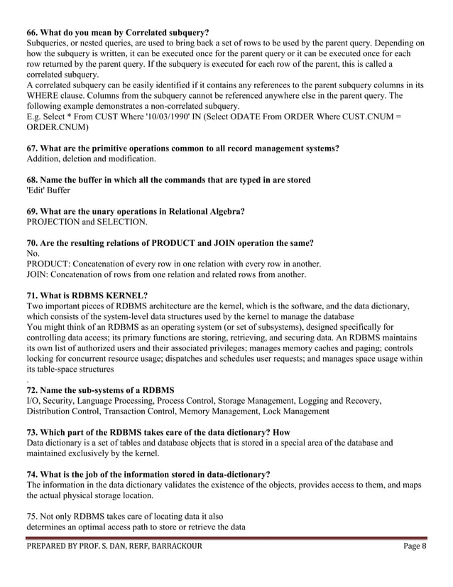 DBMS and Rdbms fundamental concepts | PDF