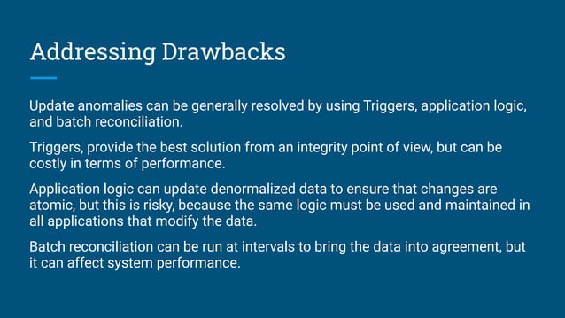 RDBMS Denormalization - Benefits & Pitfalls | PDF | Databases | Computer Software and Applications