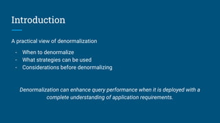 RDBMS Denormalization - Benefits & Pitfalls | PDF