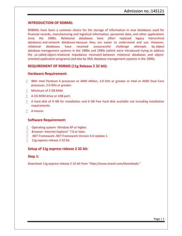 Rdbms Practical file diploma | PDF