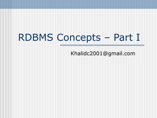 Relational Database Fundamentals | PPT