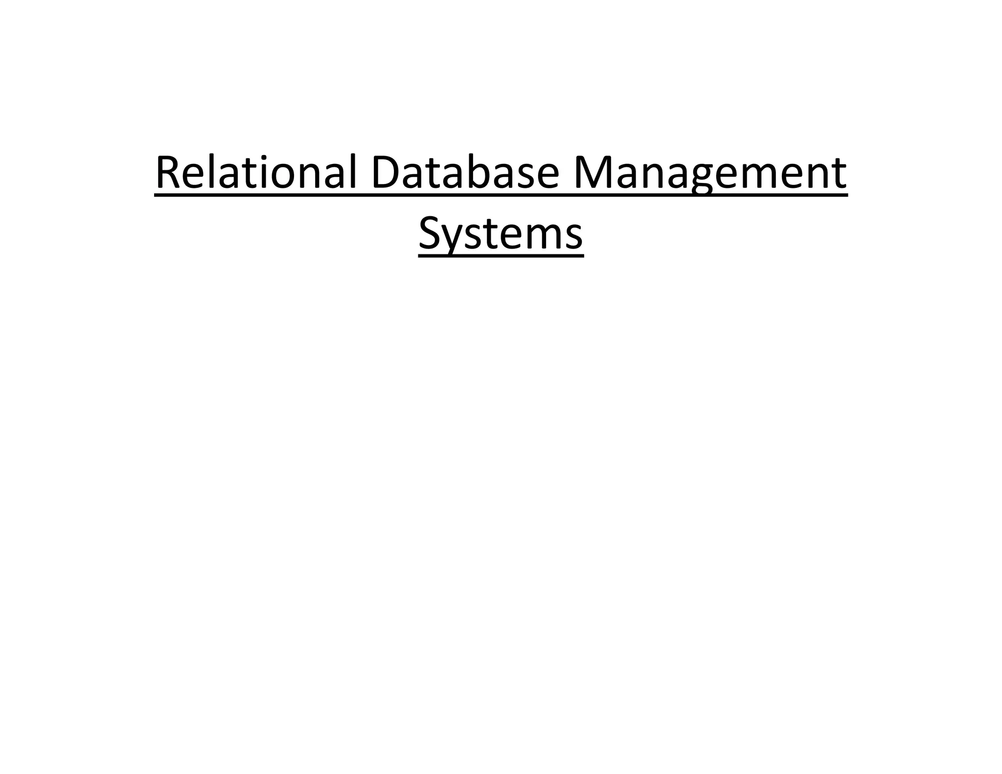 Introduction To Rdbms Pdf Databases Computer Software And