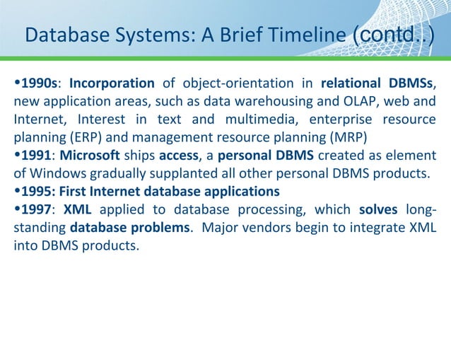 Historical Evolution of RDBMS