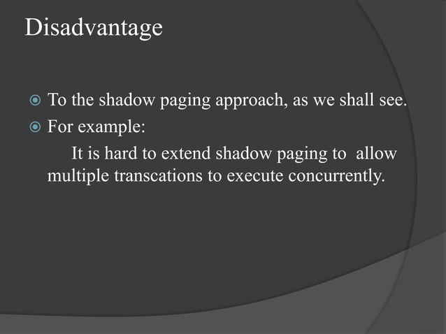 SHADOW PAGING and BUFFER MANAGEMENT | PPT