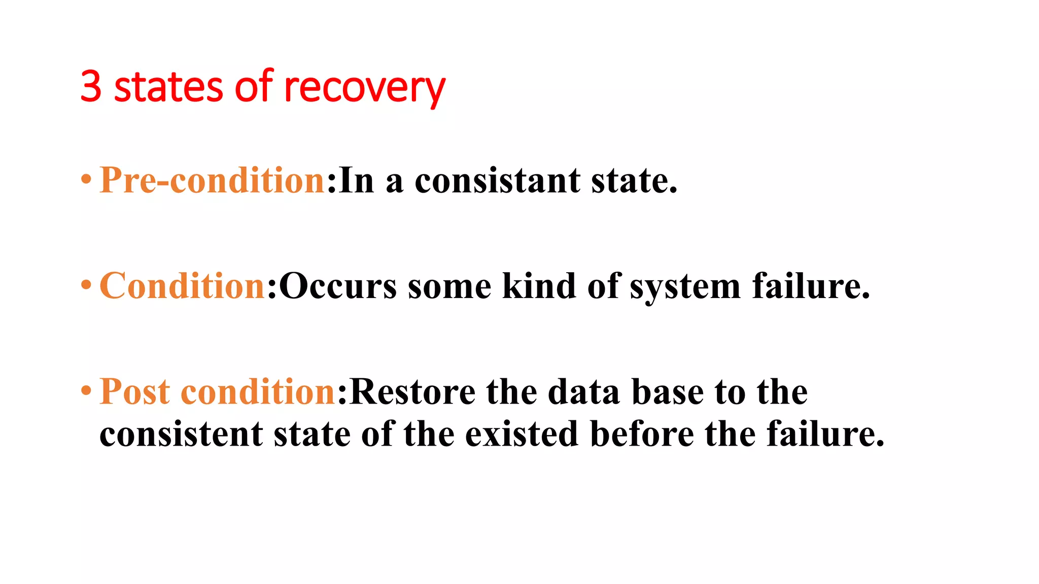 Recovery Management With Concurrent Controls Pptx Databases
