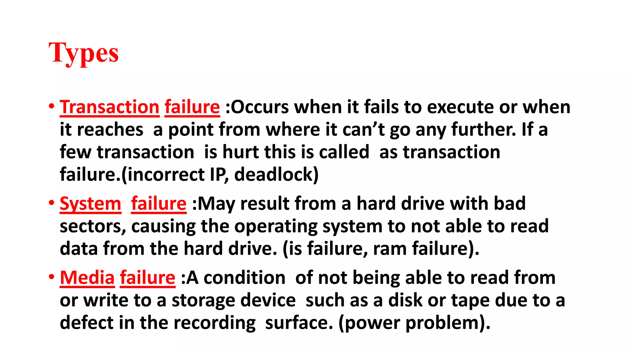 Recovery Management With Concurrent Controls Pptx Databases