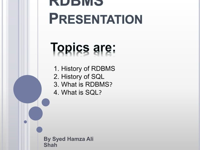 RDBMS and SQL | PPT