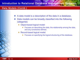 Rdbms session 01_a | PPT | Databases | Computer Software and Applications